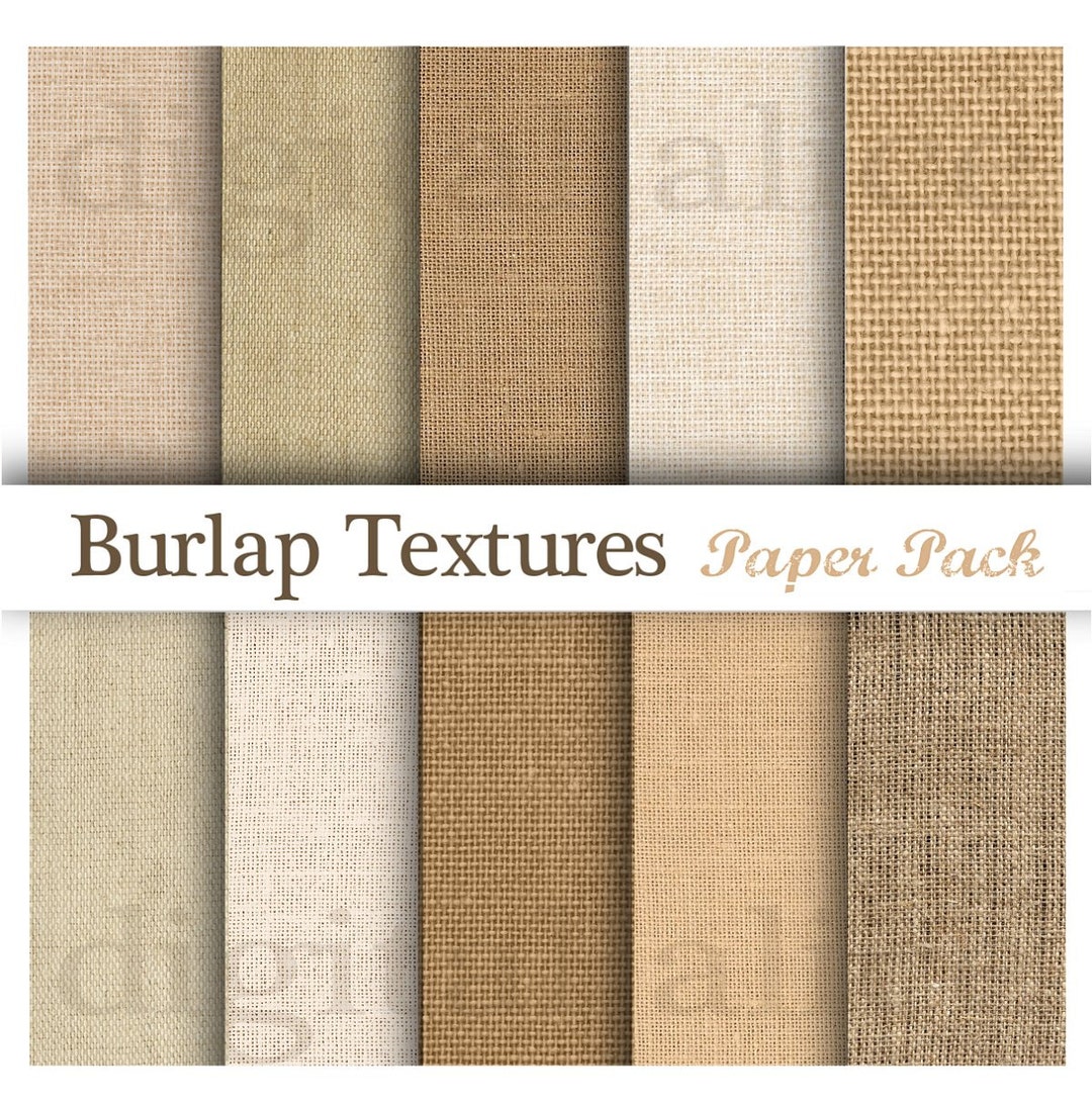 BURLAP & LINEN TEXTURES Paper Pack- Digital Papers - 10 Burlaps, Monks ...