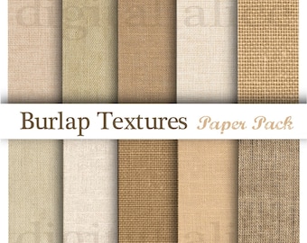 BURLAP & LINEN TEXTURES Paper Pack Digital Papers 10 | Etsy