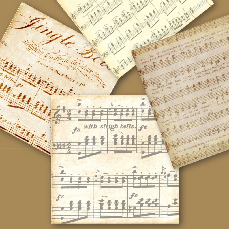 OLD SHEET MUSIC Digital Paper Pack 16 Songs Vintage Piano | Etsy