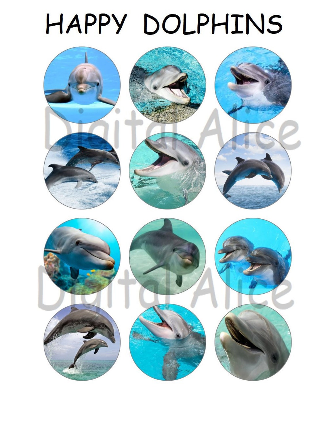 Mighty SHARKS -12 Circles- Shark - Instant Download Printable - 1, 1.5 ...