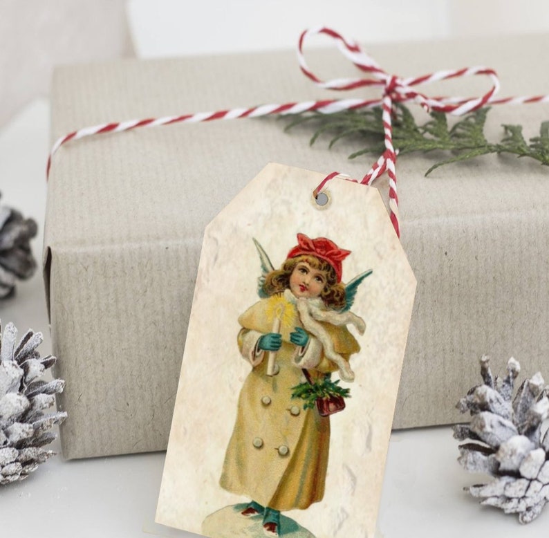 SNOW ANGEL TAGS - Xmas Christmas Gift Tags - Instant Download Digital ...