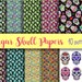 SUGAR SKULLS Digital Paper Pack - 10 Papers -instant Download Digital ...