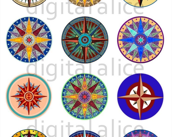 COMPASS ROSE Craft Circles Nautical Navigation Circles Download Instant ...