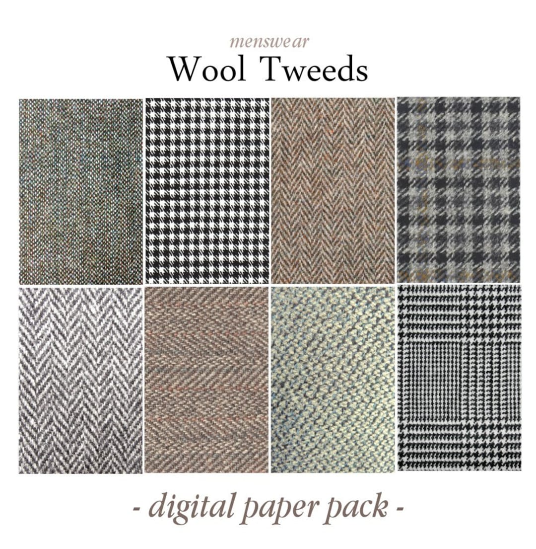 WOOL TWEEDS Digital Download Paper Pack- Woven MENSWEAR - Textured ...