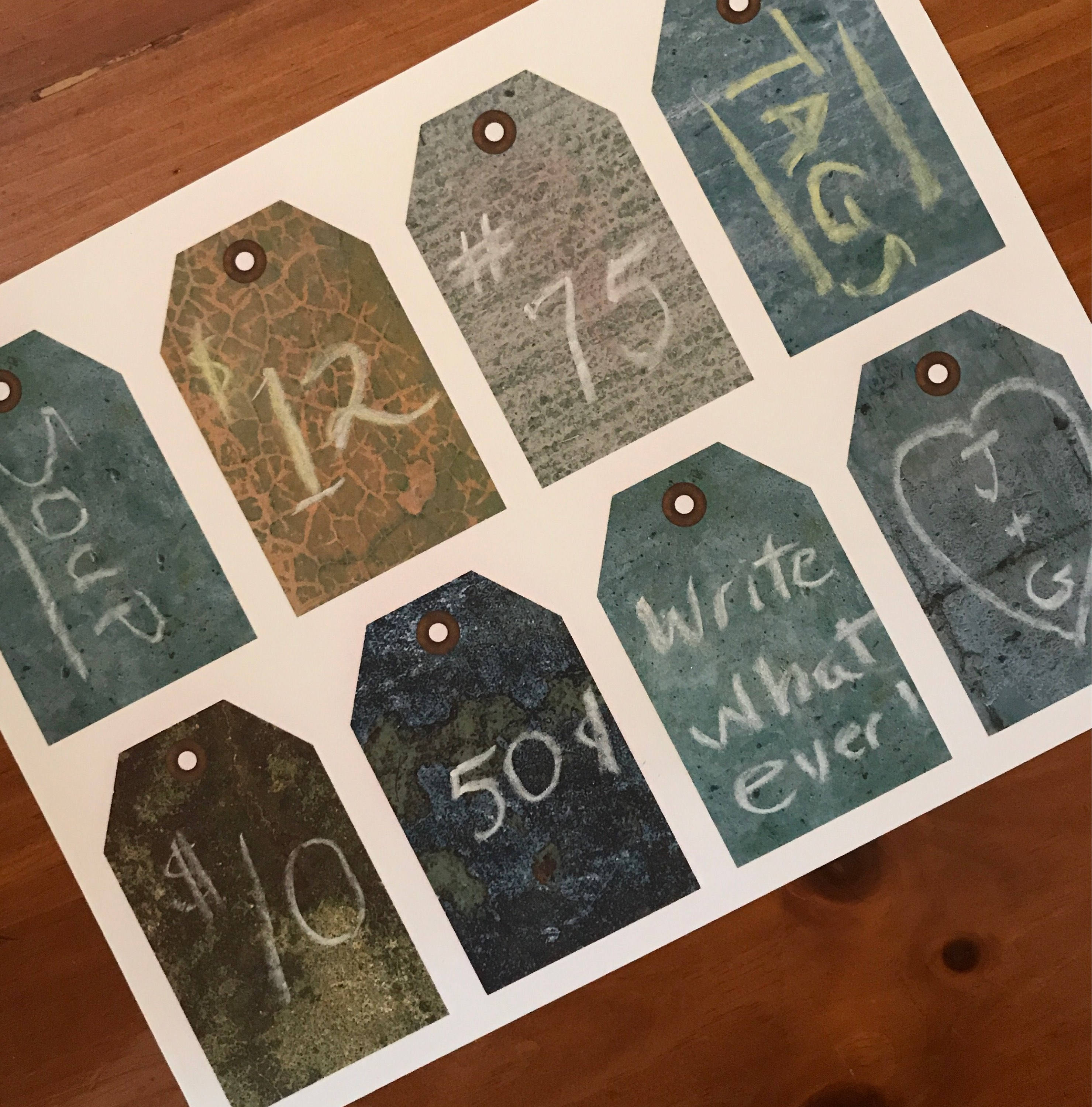 INDUSTRIAL LOOK HANGTAGS, Concrete, Stone Write on Blank Tags for Chalk ...