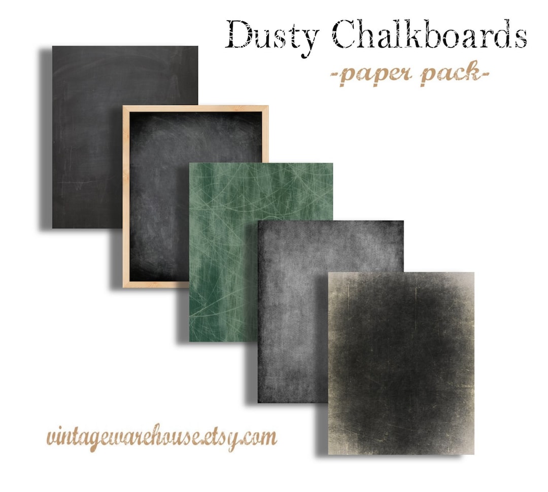 DUSTY CHALKBOARDS - Digital Paper Pack - 5 Chalk Board Papers -instant ...