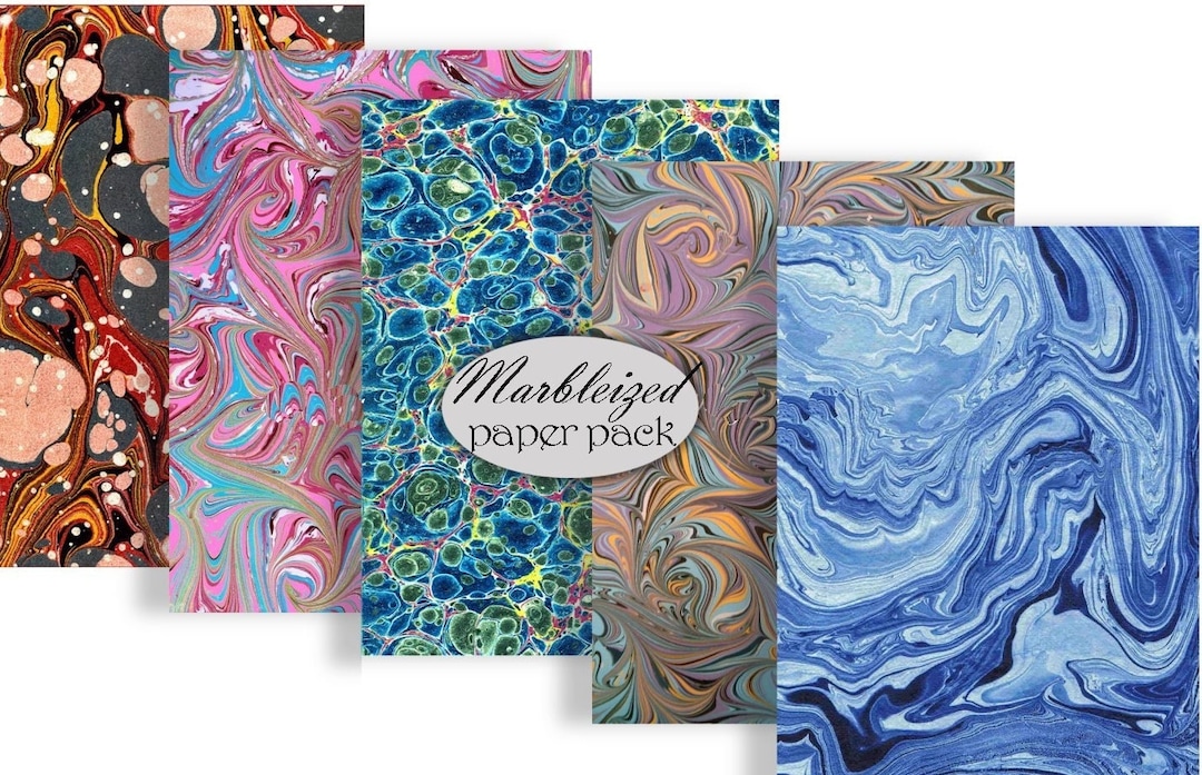 Artsy MARBLEIZED PAPERS - Digital Paper Pack -6 Marbliezed Papers ...