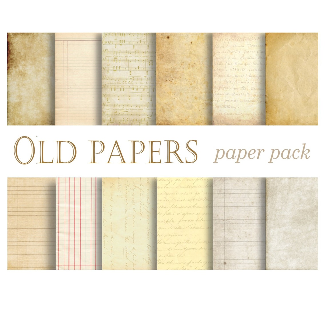 VINTAGE PAPER TEXTURES Printable Old Paper Backgrounds for | Etsy
