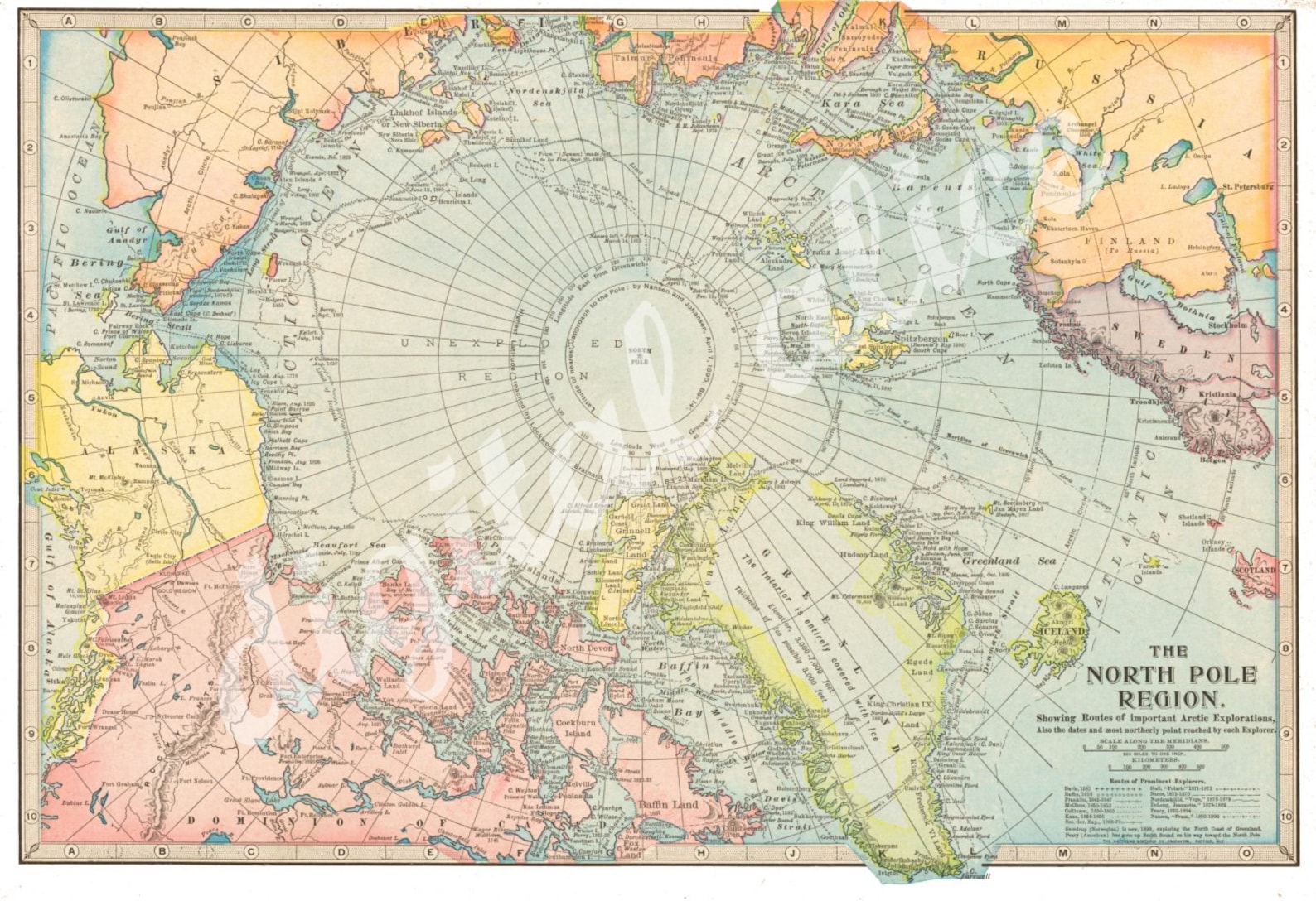 VINTAGE PRINTABLE MAP - Northpole Instant Download Digital Printable ...