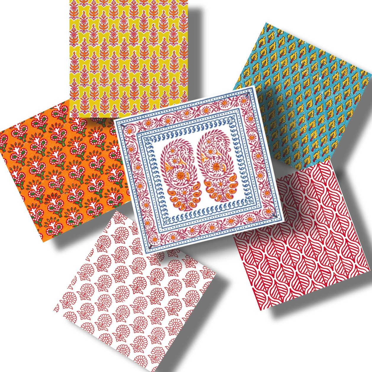 INDIAN BLOCK PRINTS Printable Papers Digital Download Cotton | Etsy