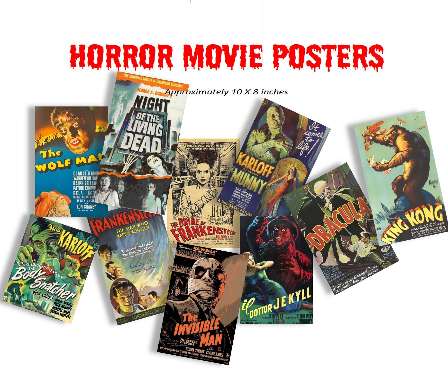 Old HORROR MOVIE POSTERS instant Download Printable Scary - Etsy