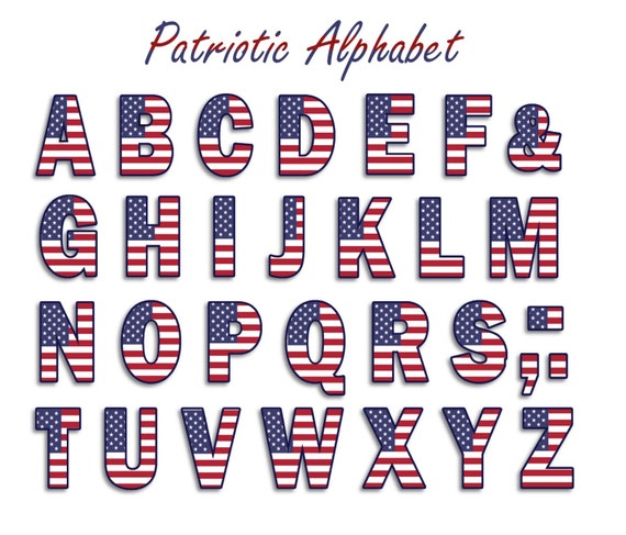 Patriotic Word Art In Lettering