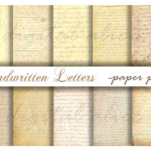 Antique Letters Digital Paper Vintage Handwritten Love - Etsy