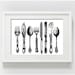 ANTIQUE SILVERWARE CUTLERY Print Poster - Printable Image Graphic ...