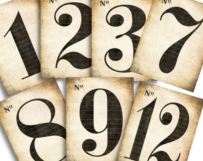 Vintage French Numbers PAPER PACK DOWNLOAD 1-12 Wallpapers,backgrounds ...