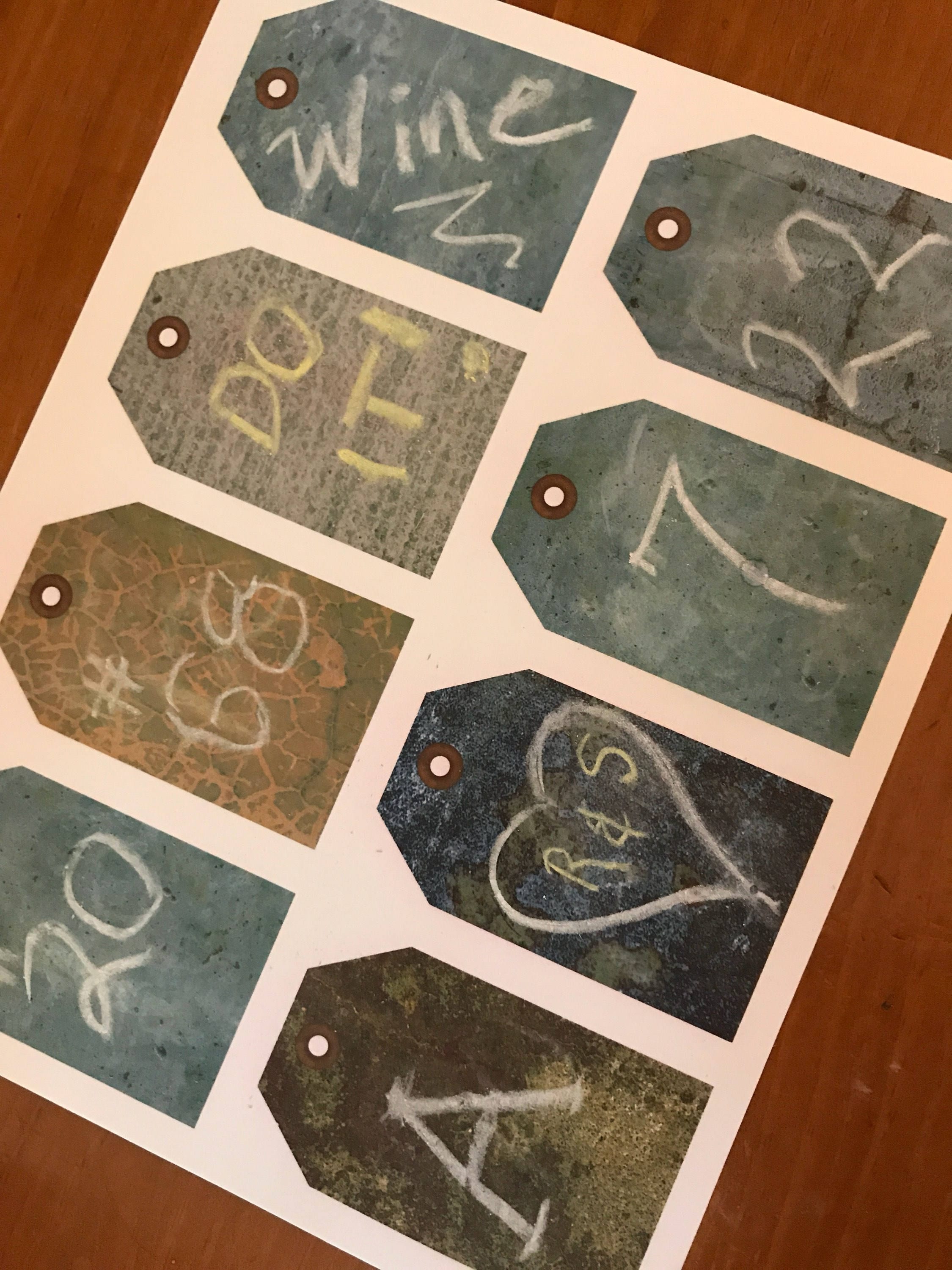 INDUSTRIAL LOOK HANGTAGS, Concrete, Stone Write on Blank Tags for Chalk ...