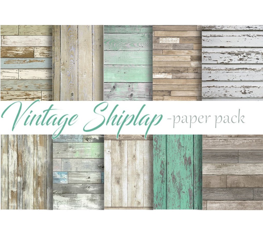 Vintage Shiplap WOOD DIGITAL PAPER, Printable Papers, Rustic Wood ...