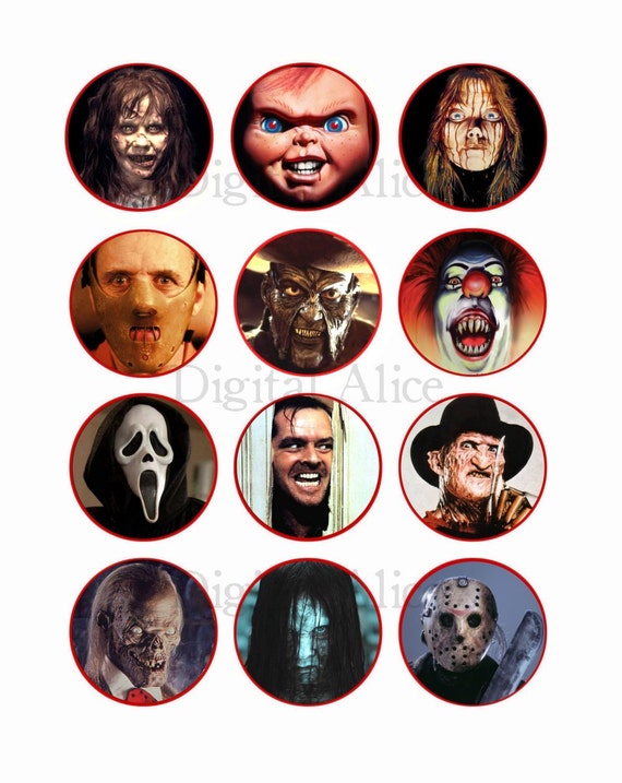 SCARIEST PEOPLE in the MOVIES Craft Circles 3 Inch creepy - Etsy