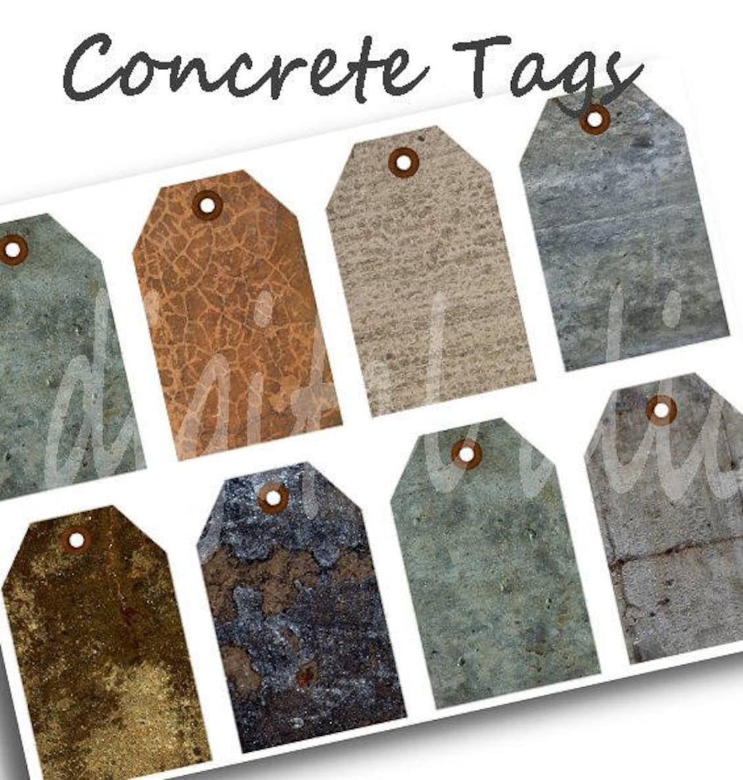 INDUSTRIAL LOOK HANGTAGS, Concrete, Stone Write on Blank Tags for Chalk ...