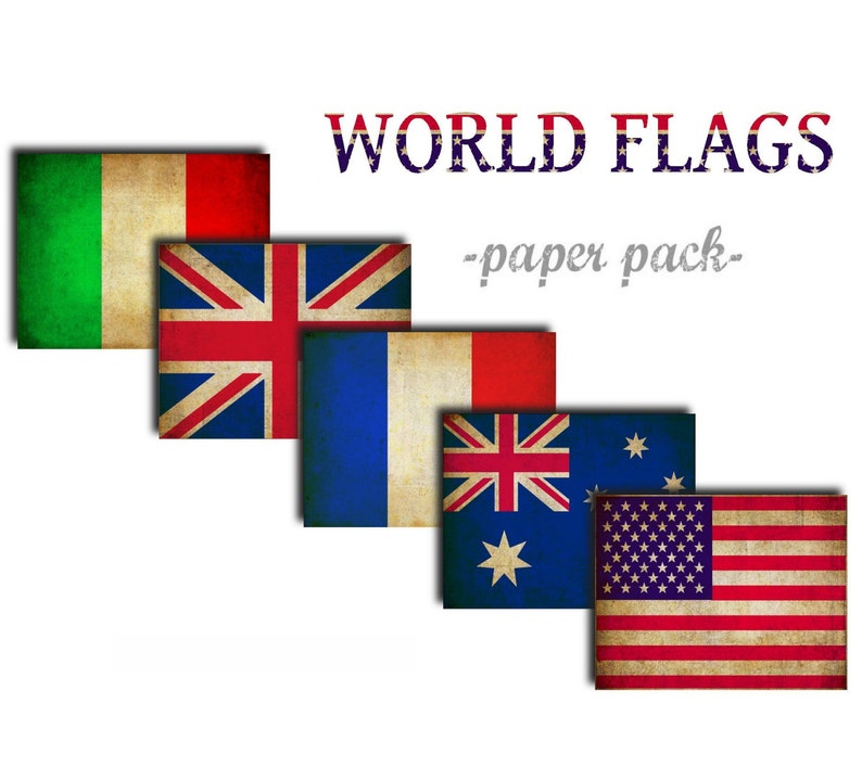 PRINTABLE FLAGS Digital Paper Pack Instant Download USA - Etsy