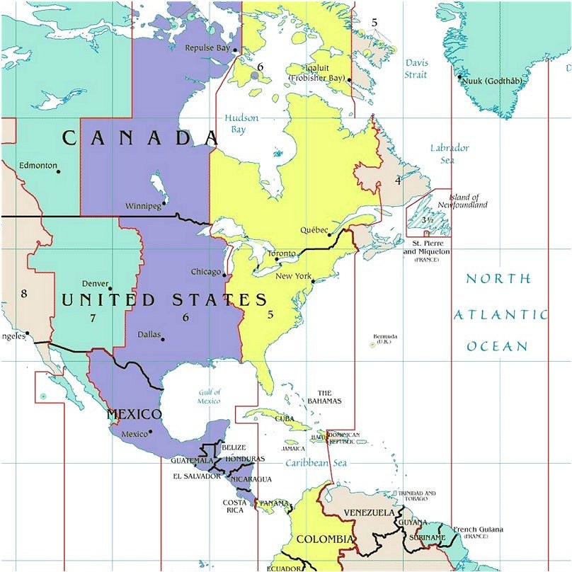 Modern TIME ZONE MAP -instant Download Digital Printable- Universal ...