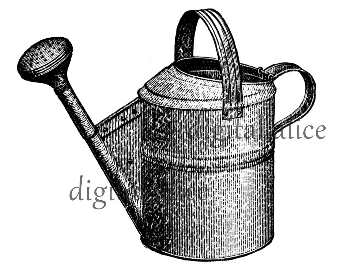 Digital WATERING CAN PRINT Shabby Cottage Garden Shed | Etsy
