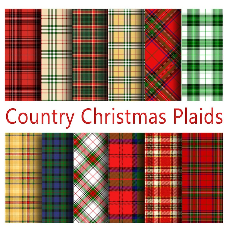 YELLOW PLAID PAPERS - Scottish Tartans and Plaids - Digital Paper Pack ...