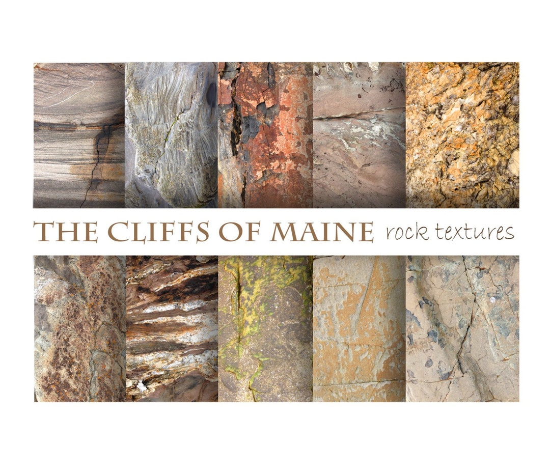 SEA CLIFFS Stone Rock TEXTURES Paper Pack- Digital Papers - Instant ...