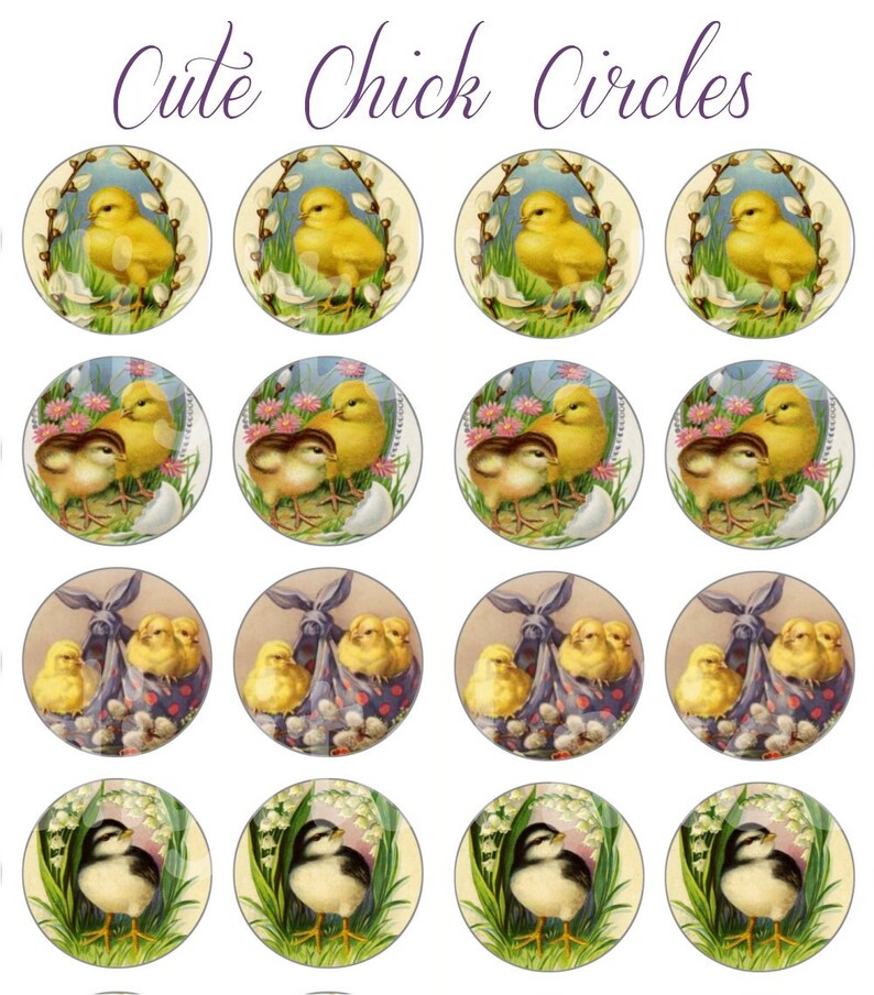 Cute CHICKS PEEPS Craft Circles - Farm Easter Baby Chick Chickens ...
