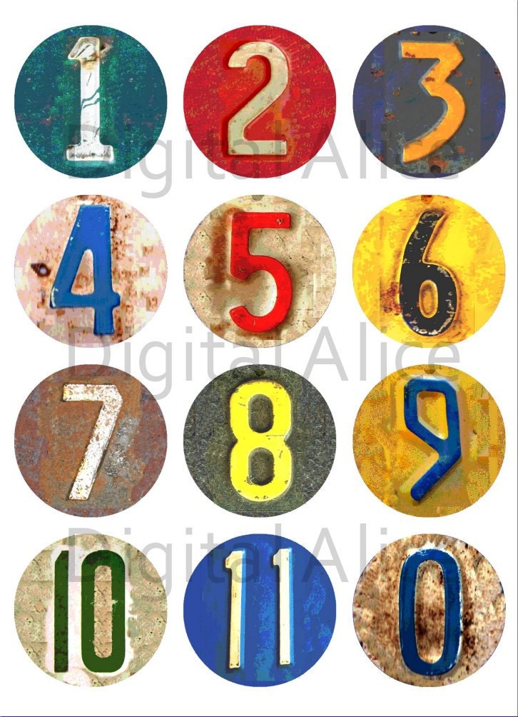 Old RUSTY NUMBER Craft Circles Vintage Licence Plate Numbers | Etsy