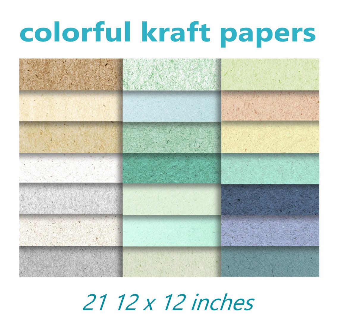 KRAFT PAPERS 21 Digital Printable Scrapbook Papers | Etsy