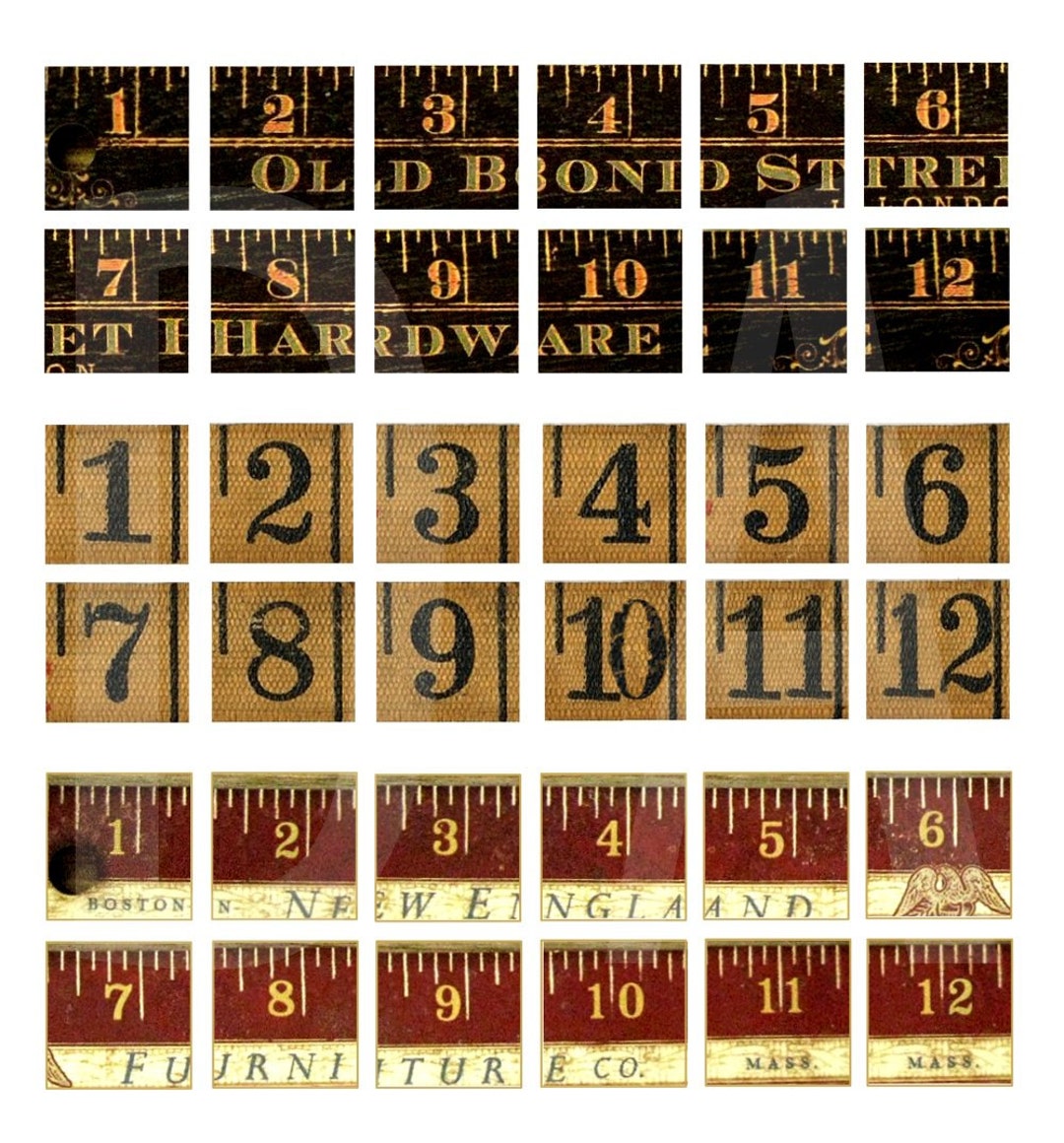 OLD YARDSTICK NUMBERS and Tape Measure Numbers - Instant Download ...