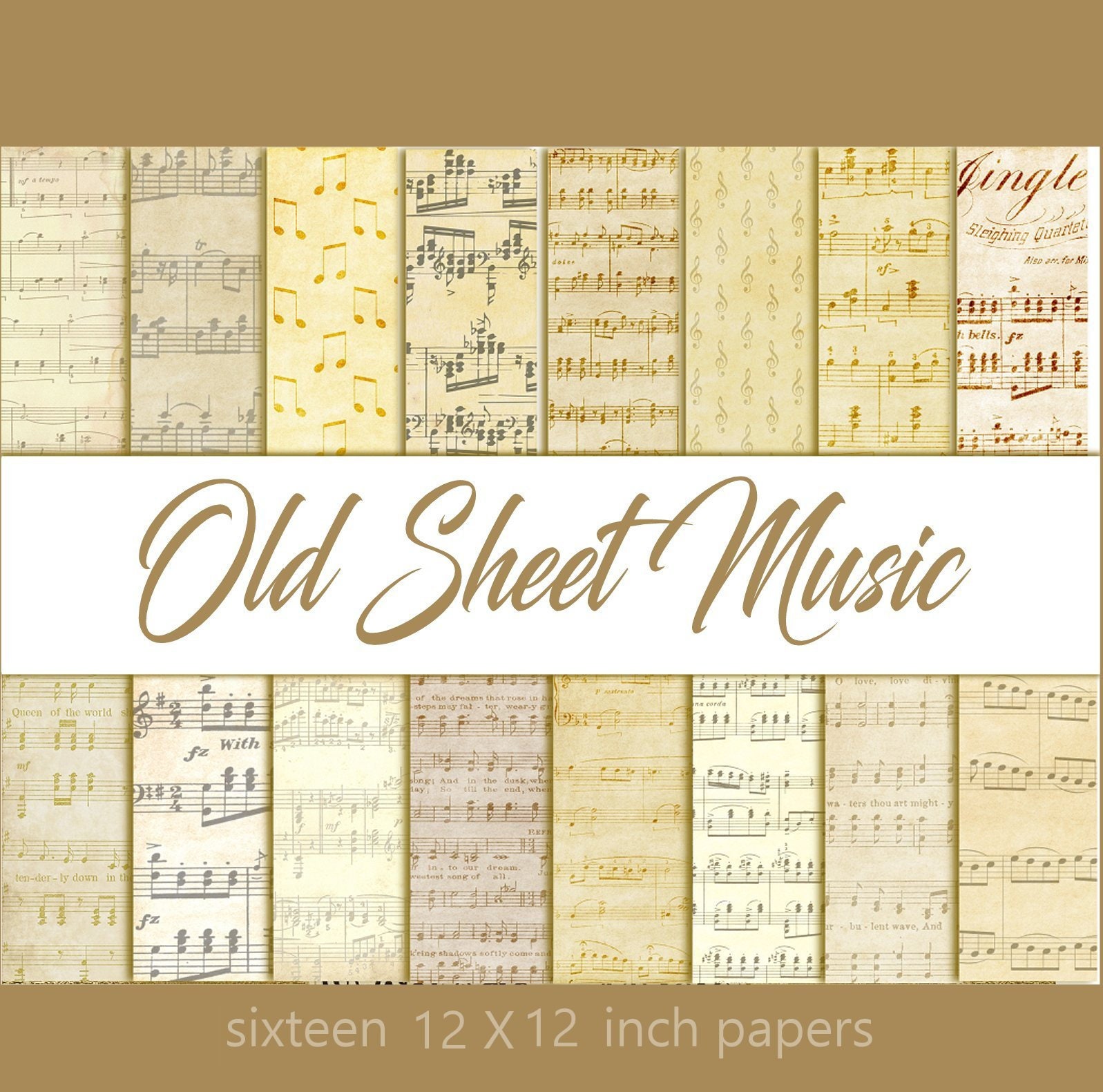 OLD SHEET MUSIC Digital Paper Pack 16 Songs Vintage Piano | Etsy