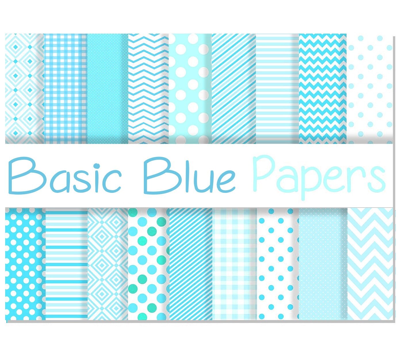 BLUE DIGITAL PAPERS scrapbook papers background polka dots | Etsy
