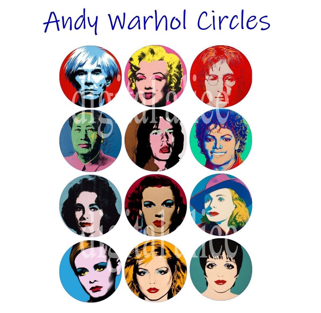 POP ART Andy Warhol Paintings -printable Digital Collage Sheet - 1 , 2 ...