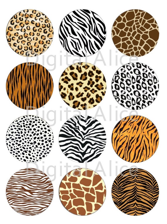 ANIMAL PRINT Craft Circles Cheetah Leopard Tiger Fur | Etsy