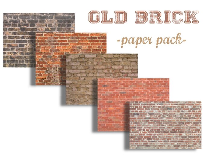 VINTAGE BRICKS Digital Paper Pack 5 Brick Papers instant - Etsy