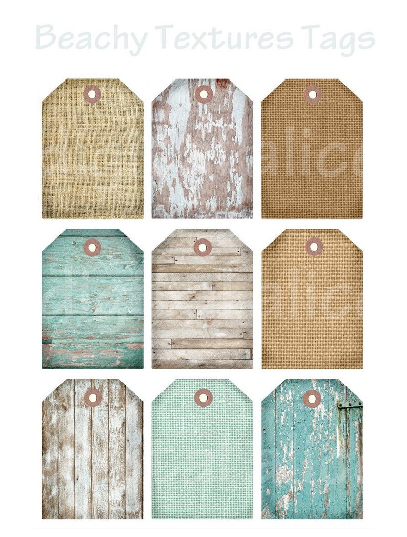BARNWOOD Printable Gift Tags Rustic Wood Boards Collage | Etsy