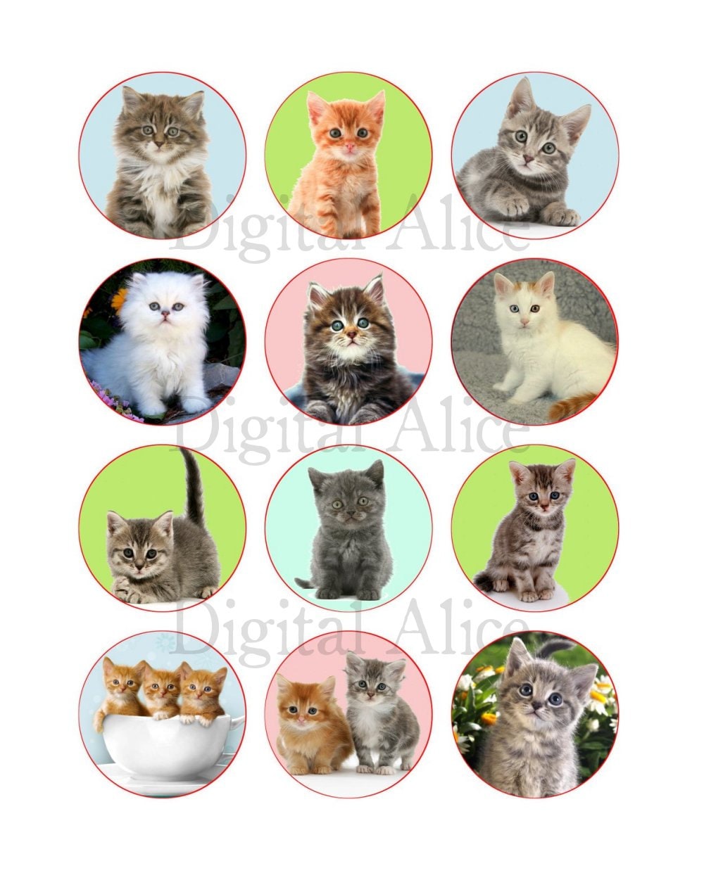 VINTAGE CLOCK FACES - 12 Inch Craft Circles - Eight Instant Download ...