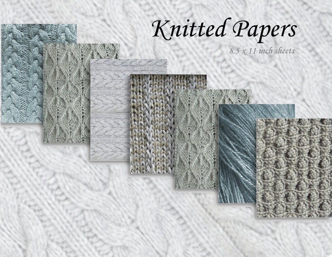 KNIT PAPERS - Digital Paper Pack - 7 Knitting Patterned Papers - Stitch ...
