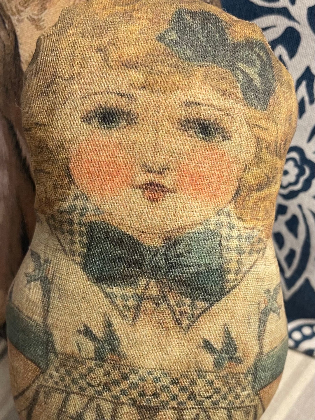 ANTIQUE RAG DOLL Vintage Miss Molly 1900s Reproduction Litho Cloth Doll ...