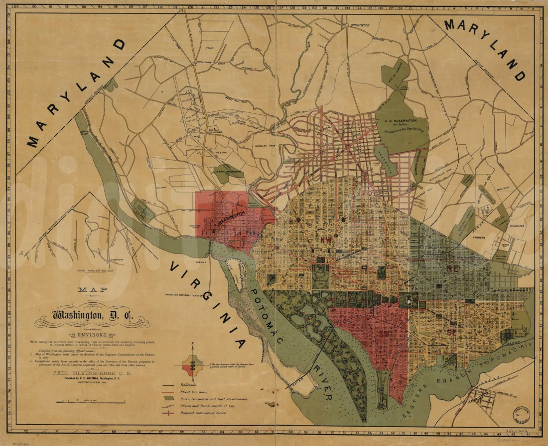 Vintage WASHINGTON DC WATERFROnT MAP Old Map 1909 Washington | Etsy