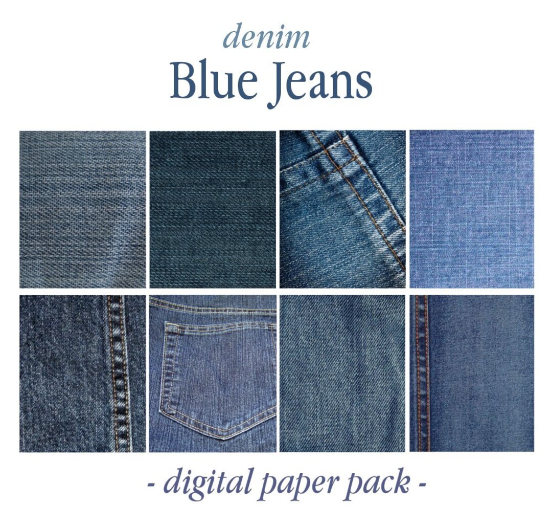 OLD WORN DENIM Digital Download Paper Pack- Vintage Blue Jeantextured ...
