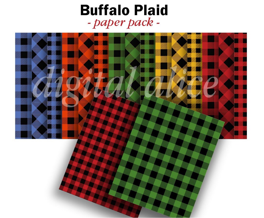 CHRISTMAS BUFFALO PLAID Papers Buffalo Checks and Xmas Plaids Digital ...