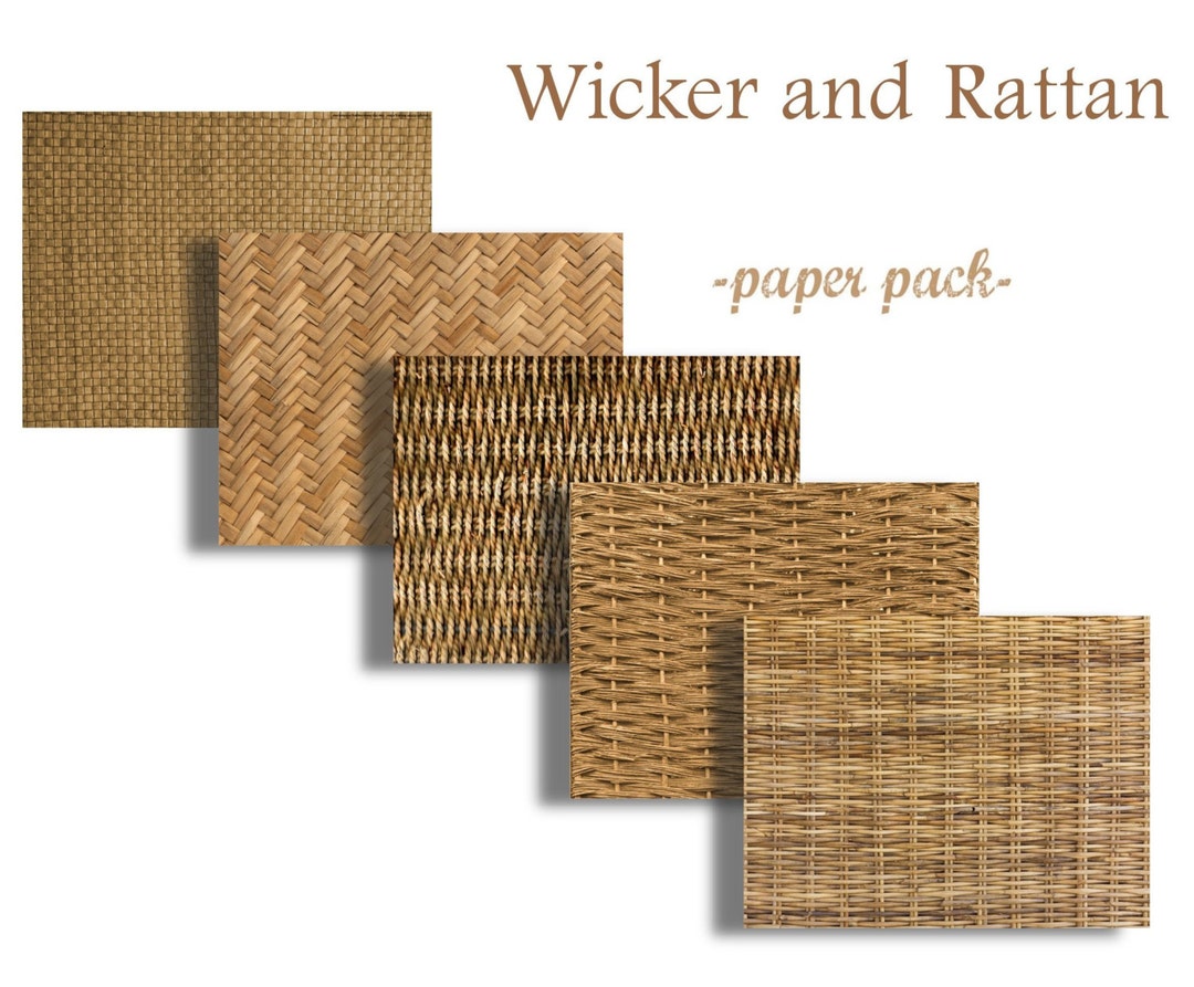WICKER, RUSH,WILLOW and Rattan - Digital Paper Pack - 5 Woven Wicker ...