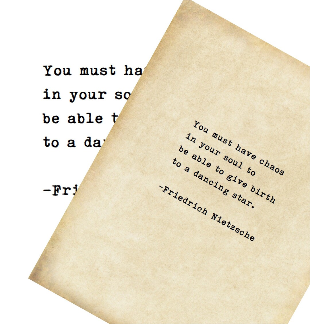 VINTAGE TYPEWRITER PRINT Life Quote- Dancing Star - Nietzsche ...