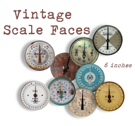 Vintage SCALE FACES DIALS 6 inch Craft Circles Industrial | Etsy