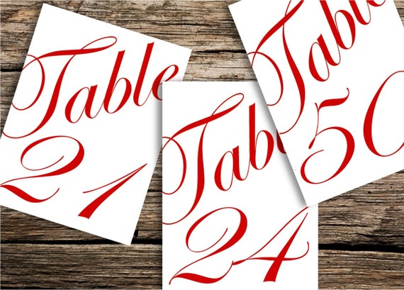 Elegant Classic PRINTABLE TABLE NUMBERS 1 50 Weddings - Etsy