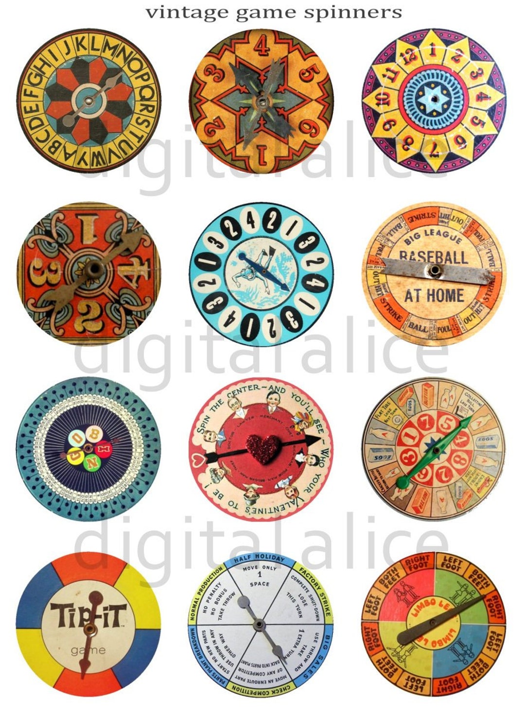 VINTAGE GAME SPINNERS Craft Circles - Steampunk Industrial Board Game ...