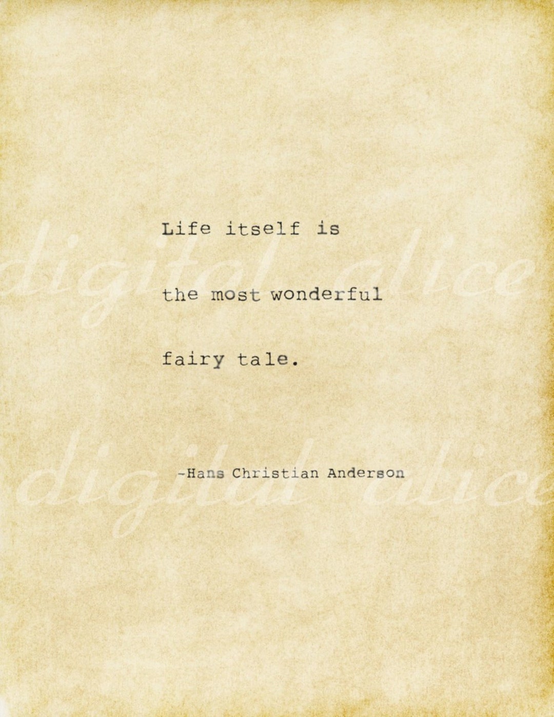 VINTAGE TYPEWRITER PRINT Life Quote- Life Itself is the Most Wonderful ...